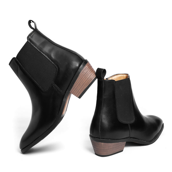 NICHE Black Cuban Heel Chelsea Boot