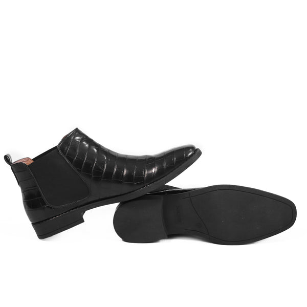 NICHE Black Croc Chelsea Boot